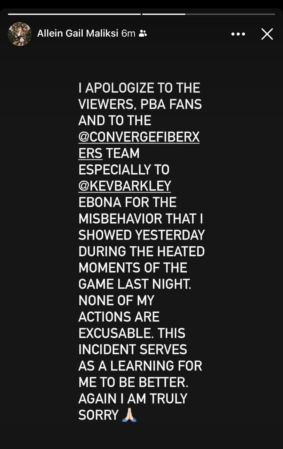 Meralco's Allein Maliksi apologizes for choking incident | OneSports.PH